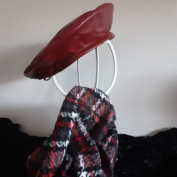 Accessories | Red Leather Look Beret | Poshmark